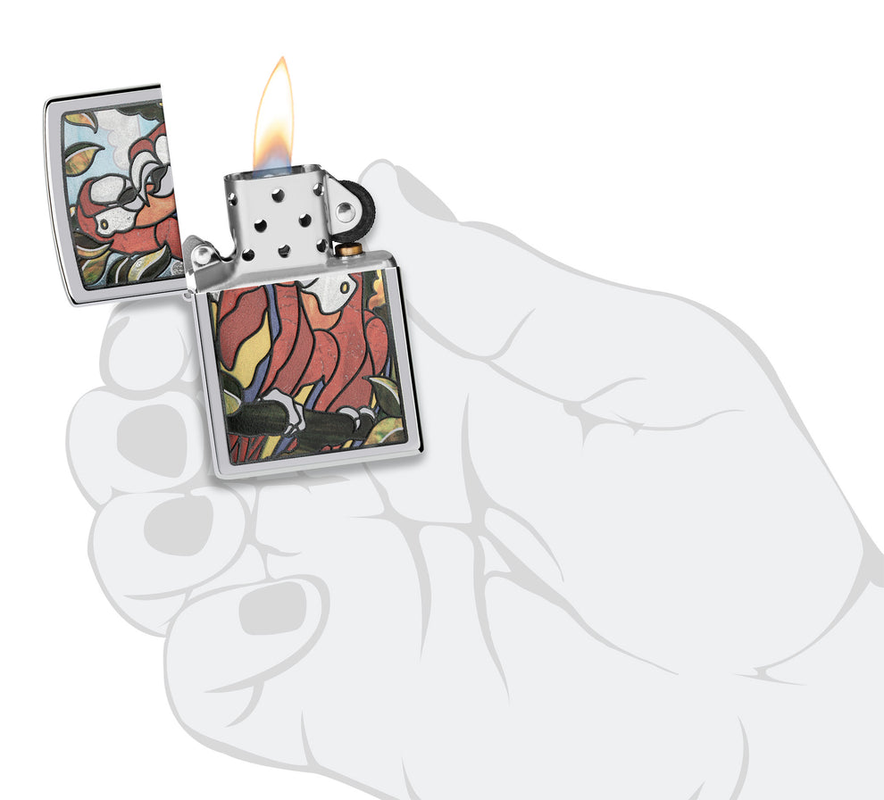 Zippo Parrot Pals Design High Polish Chrome Windproof Lighter – Zippo USA