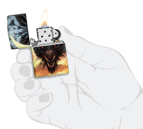 Zippo Dragon Design Glow in the Dark Green Matte Windproof Lighter | Zippo USA