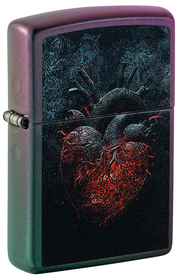 Zippo Dark Heart Design Iridescent Windproof Lighter – Zippo USA