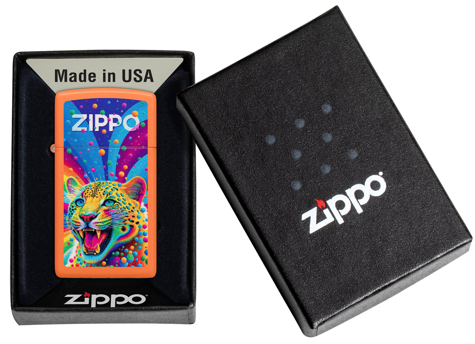 Zippo Leopard Design Slim Orange Matte Windproof Lighter – Zippo USA