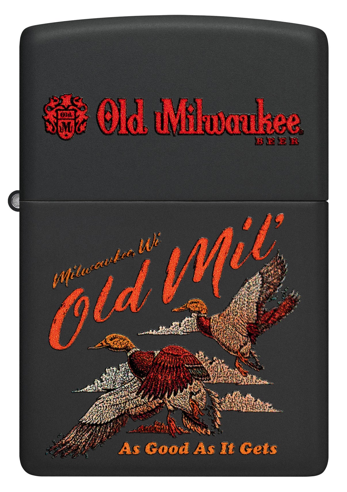 Zippo Old Milwaukee Duck Hunt Design Black Matte Windproof Lighter ...