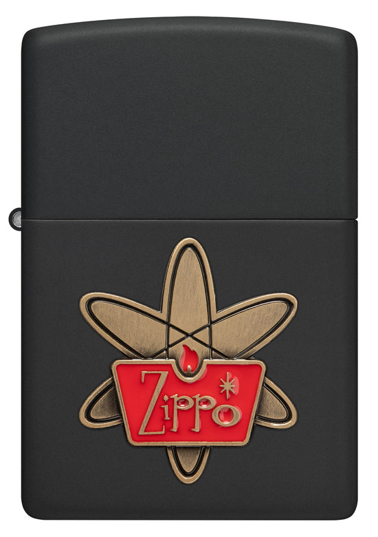 Zippo Atomic Zippo Design Black Matte Windproof Lighter – Zippo USA