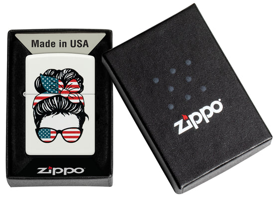 Zippo American Woman Design White Matte Windproof Lighter – Zippo USA