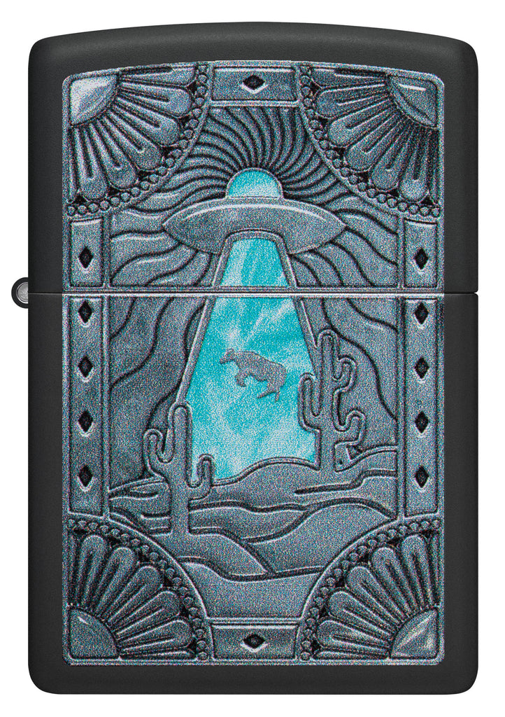 Zippo Cow Abduction Design Black Matte Windproof Lighter | Zippo USA