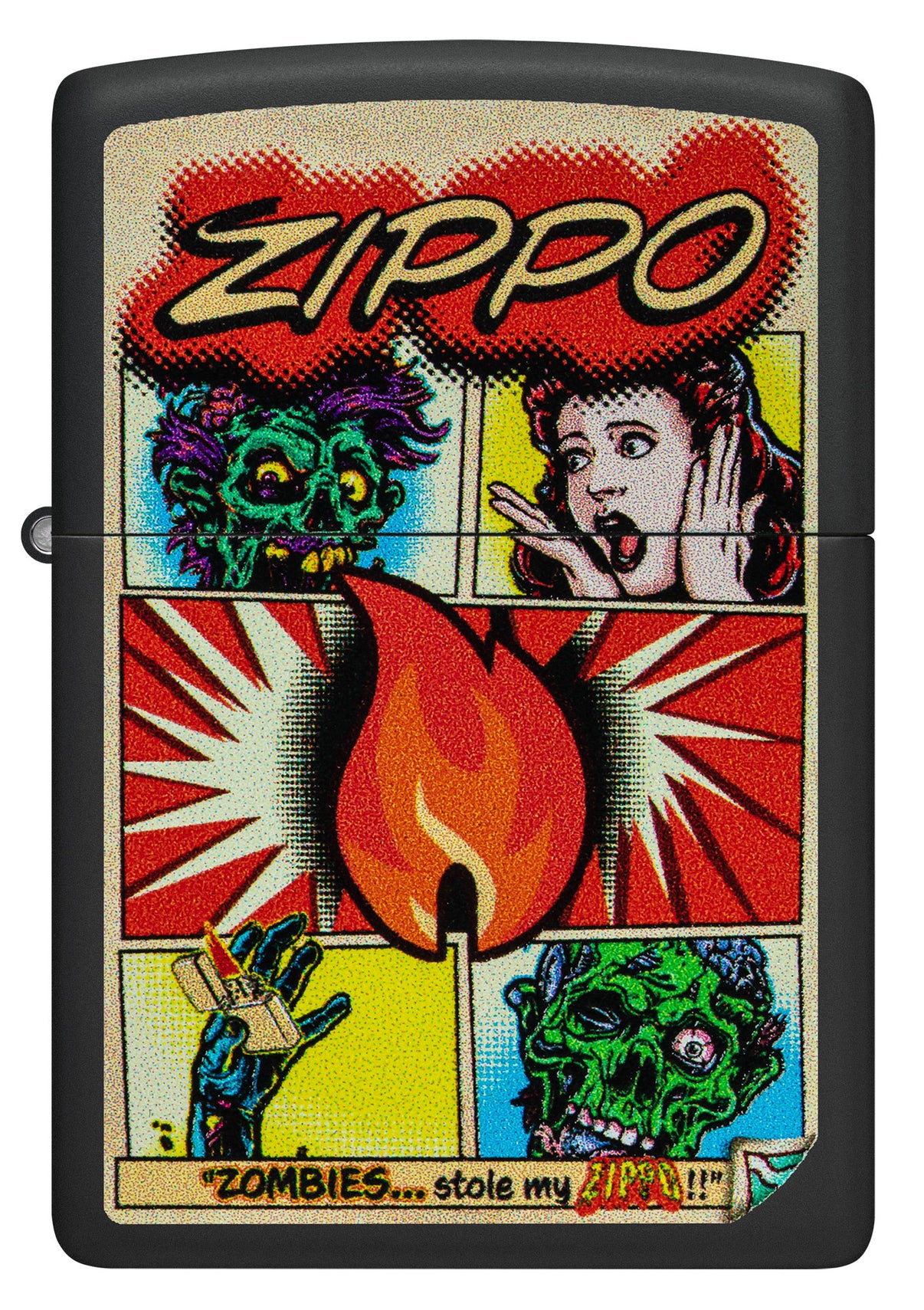 Zippo Comic Zombies Design Black Matte Windproof Lighter – Zippo USA