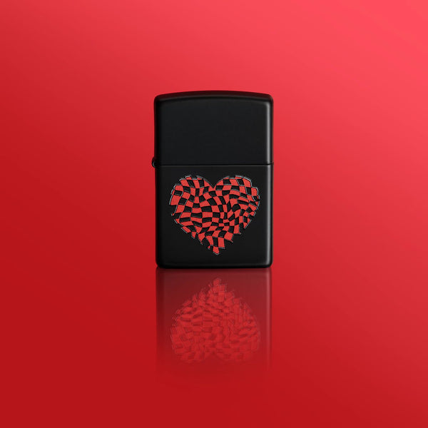 Zippo Heart Design Black Matte Windproof Lighter – Zippo USA