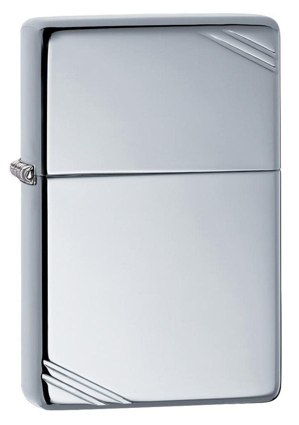 High Polish Chrome Vintage w/ Slashes Windproof Lighter – Zippo USA