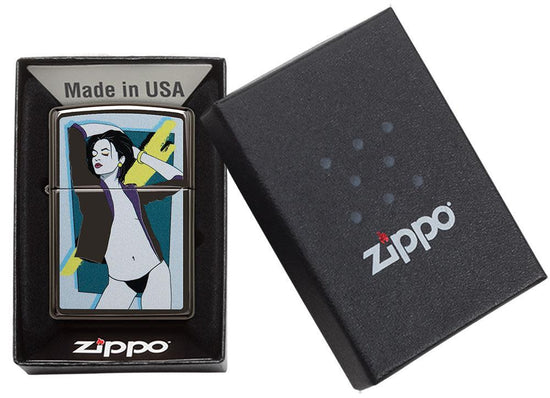 Pop Art Women Design High Polish Black Windproof Lighter – Zippo USA