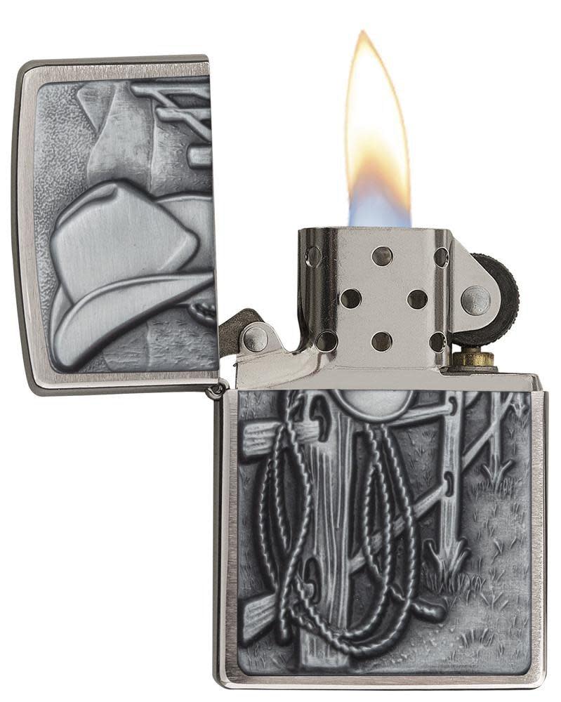 Zippo Resting Cowboy Emblem Windproof Lighter | Zippo USA