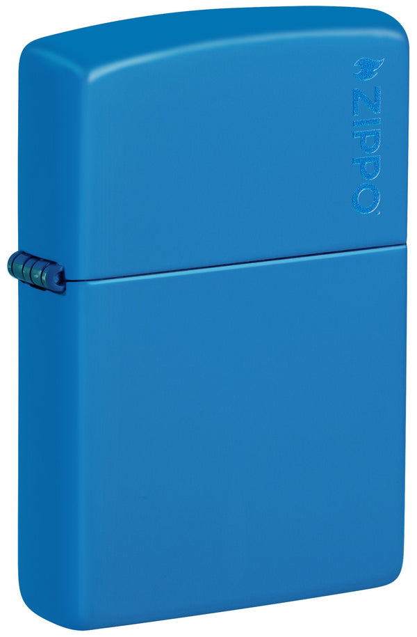 Zippo Sky Blue Matte Zippo Logo Classic Windproof Lighter – Zippo USA