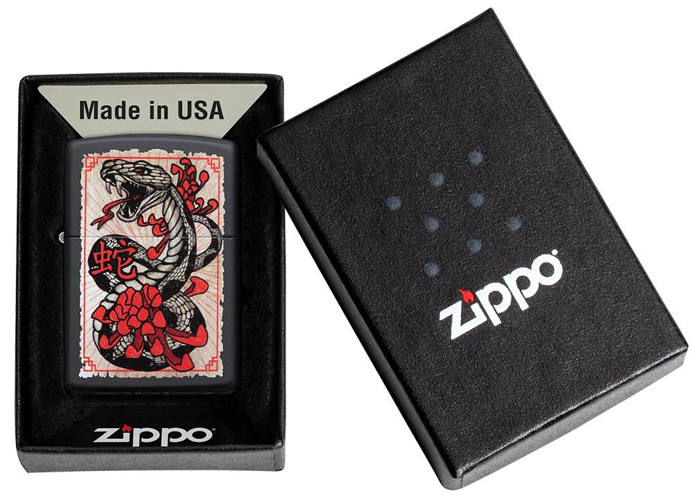 Snake Tattoo Black Matte Windproof Lighter – Zippo USA