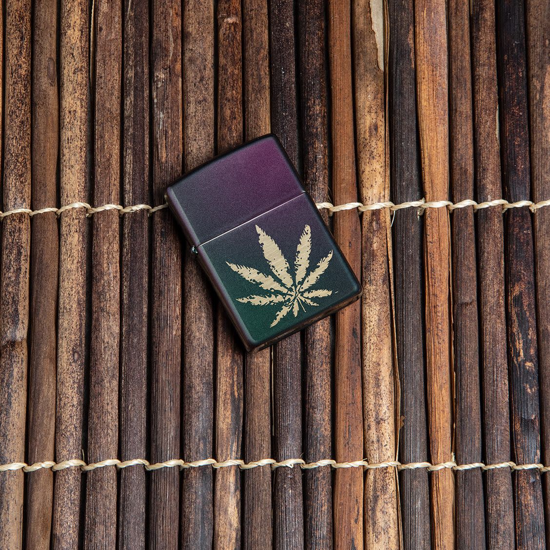 Iridescent Marijuana Leaf Windproof Lighter – Zippo USA