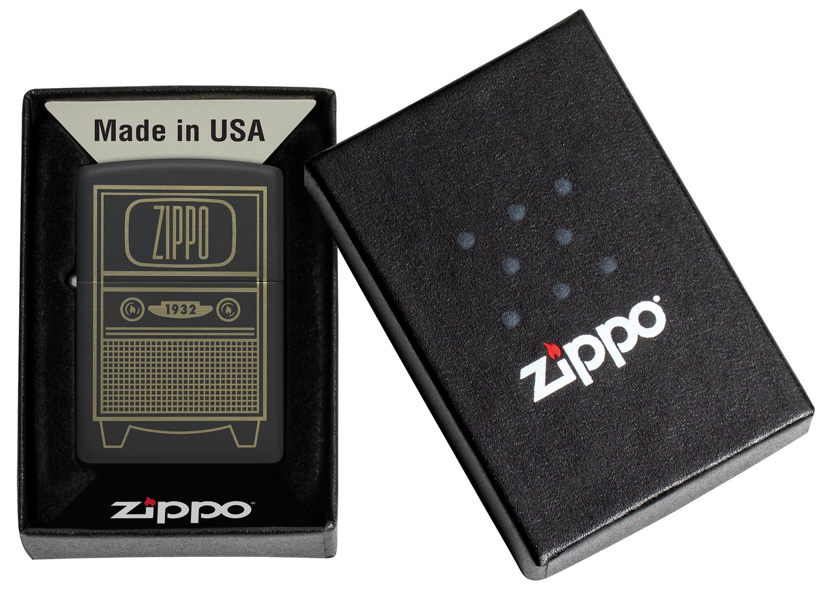 Zippo Vintage TV Design Black Matte Windproof Lighter – Zippo USA
